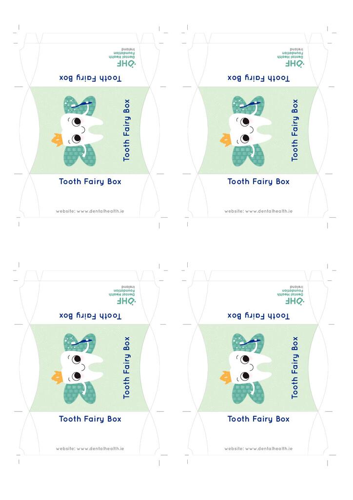 Tooth Fairy Boxes (4 boxes per sheet) | Dental Health Foundation