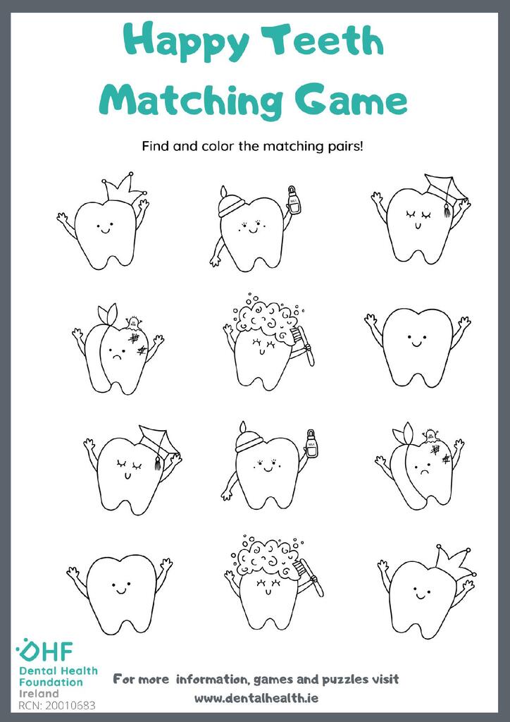 Happy teeth matching game | Dental Health Foundation