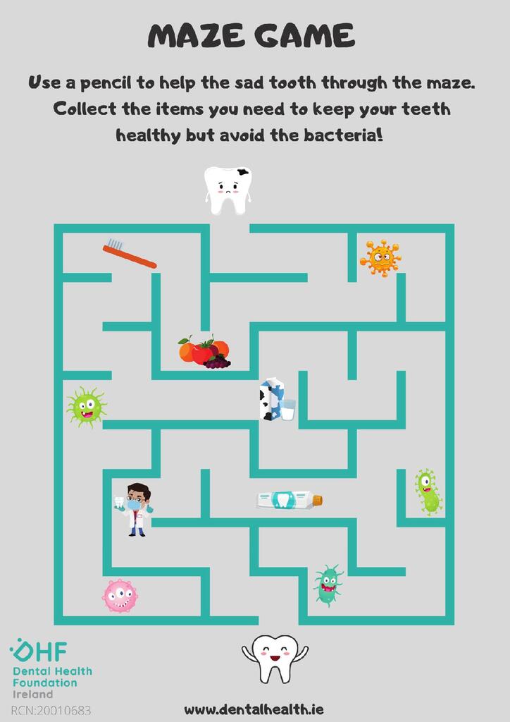 Preschool Maze Game | Dental Health Foundation